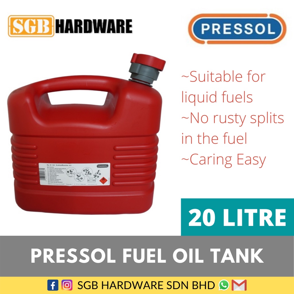 PRESSOL FUEL TANK WATER CONTAINER 20 LITER POLYETHYLENE HDPE UP ...