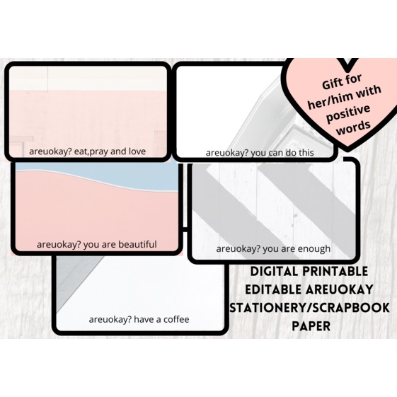 Positive Message Abstract pastel minimalist printable paper editable ...