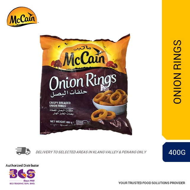 McCain Frozen Appetisers Crispy Breaded Onion Rings 400g Retail Pack ...