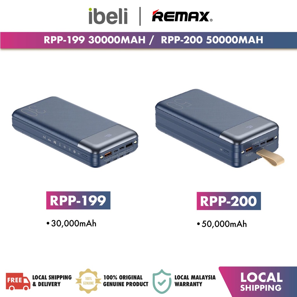 Remax RPP-199 / RPP-200 Hunergy Series 30000mAh/50000mAh QC 22.5W+PD ...