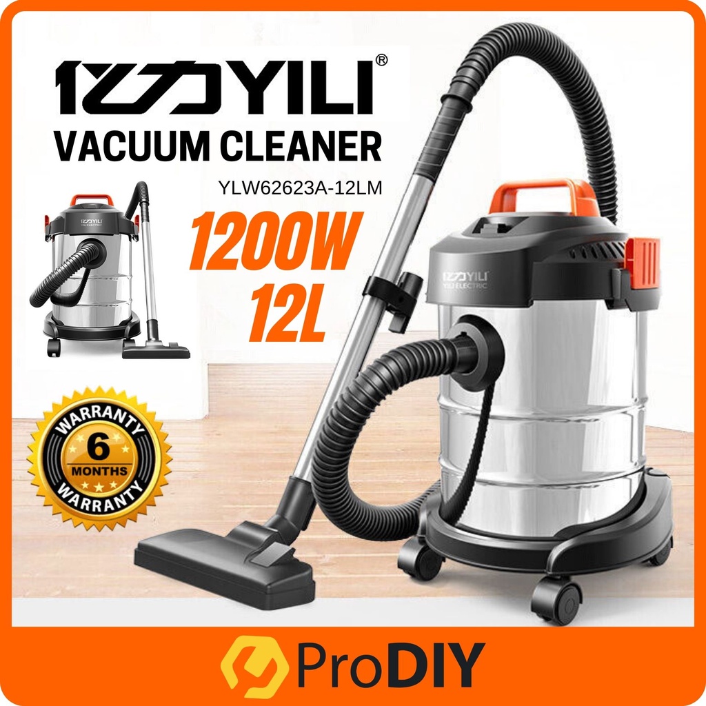 YLW-6263A-12LM YILI 3 In 1 Heavy Duty Stainless Steel Vacuum Cleaner Dry & Wet Vacuum Blower ...