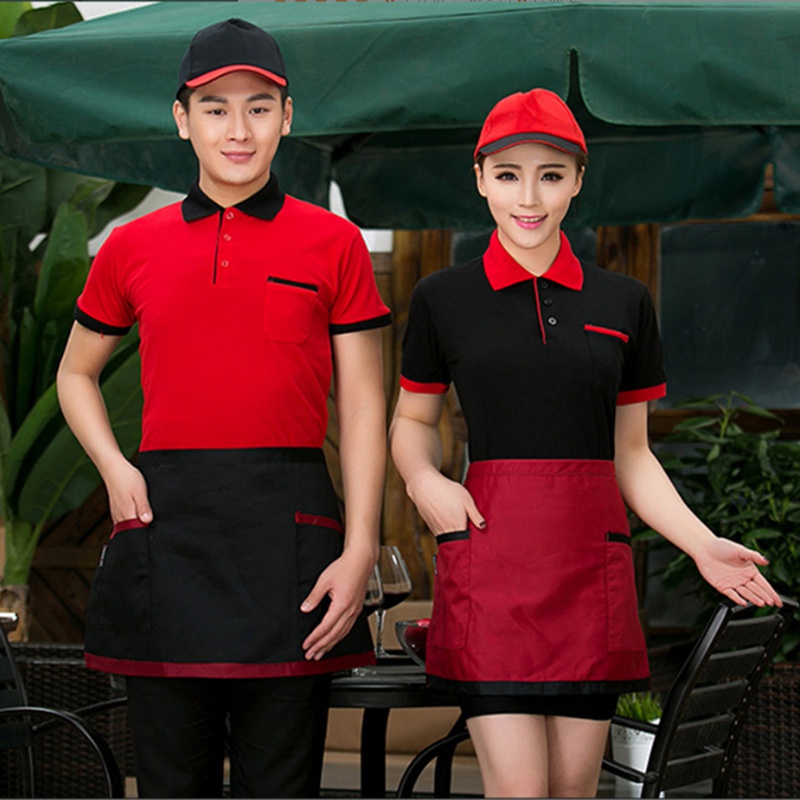 Pure cotton breathable short-sleeved uniform staff uniform work uniform ...