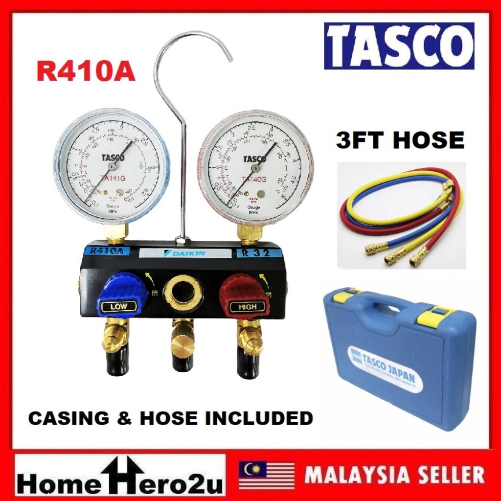 Tasco TA122G-1 Ball Valve Type Gauge Manifold Kit R410A/R32 - Homehero2u | Shopee Malaysia