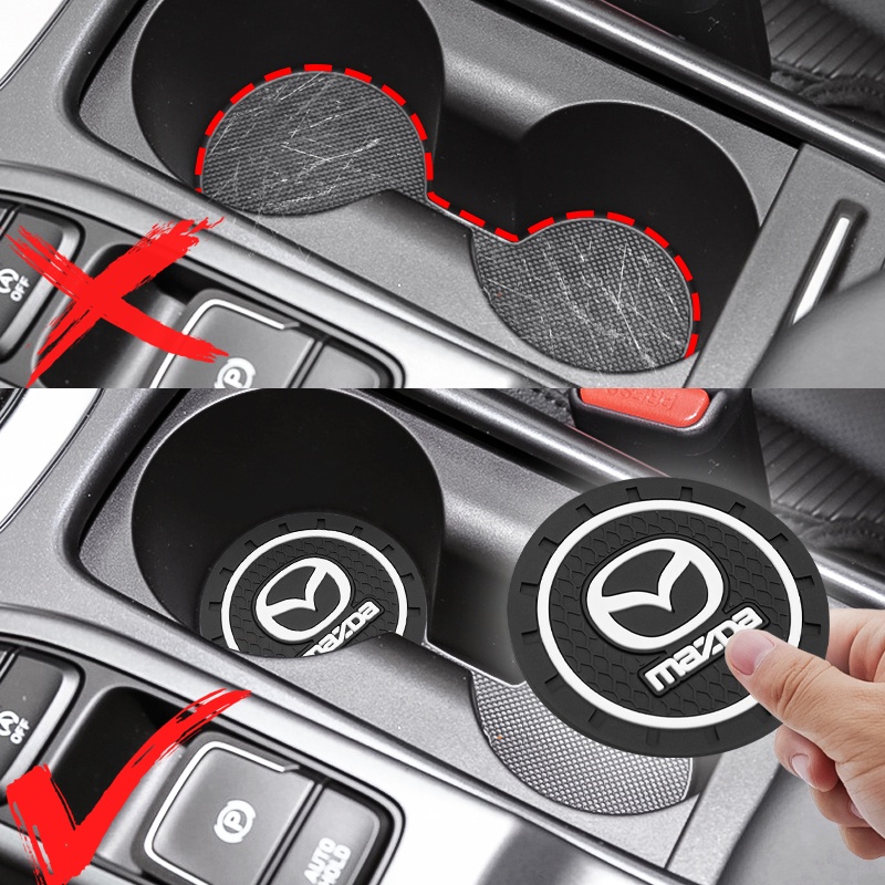 2PCS Car Coaster Water Cup Mat Silicone Epoxy Non-Slip Coaster For ...