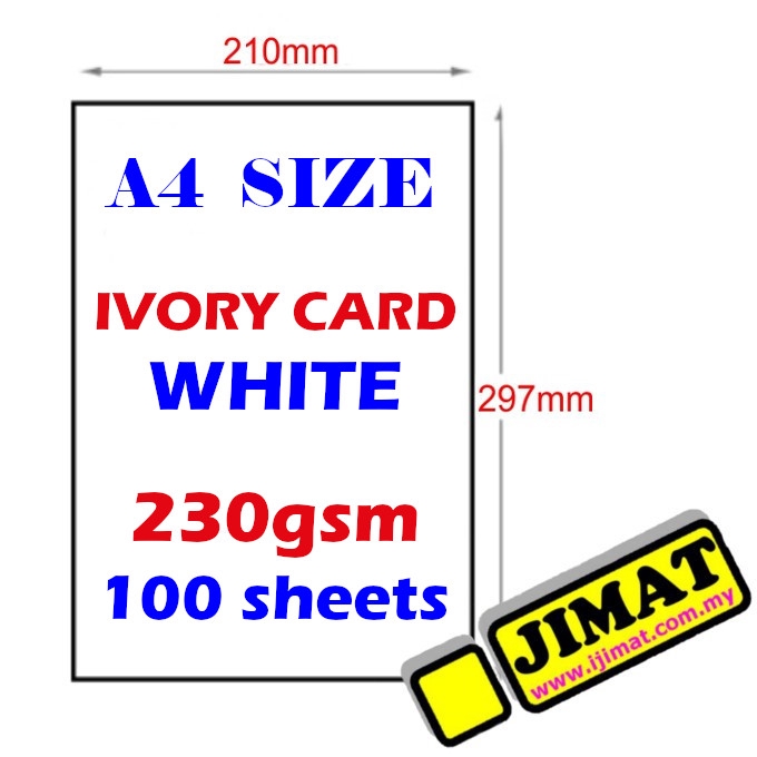 A4 Size IVORY CARD 230gsm 230g 230grams MATTE Hard, Name Card, Kad ...