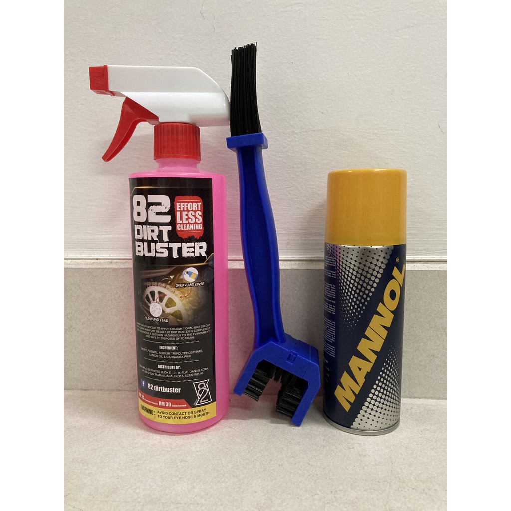 Package Mannol Chain Lube + 82 Dirt Buster Cleaner Chain Degreaser ...
