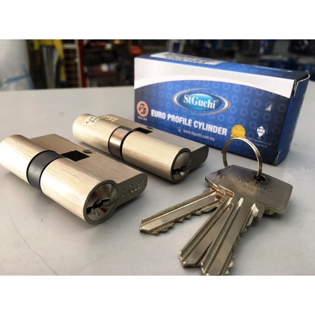 St Guchi Euro Profile Cylinder Double Key 60mm & 70mm | Shopee Malaysia