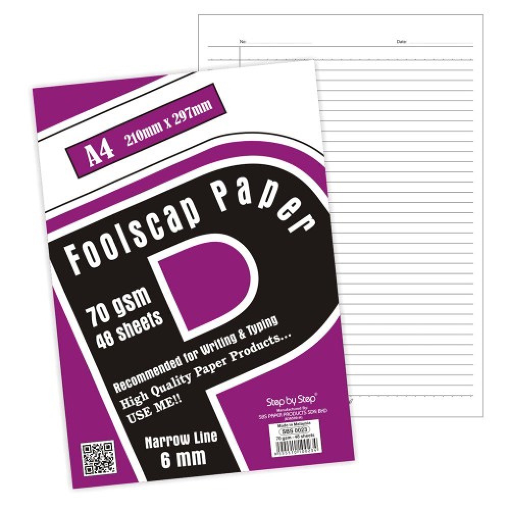 SBS 0023 A4 70gsm 48 Sheets 6mm Narrow Line Test Pad | Exam Pad ...