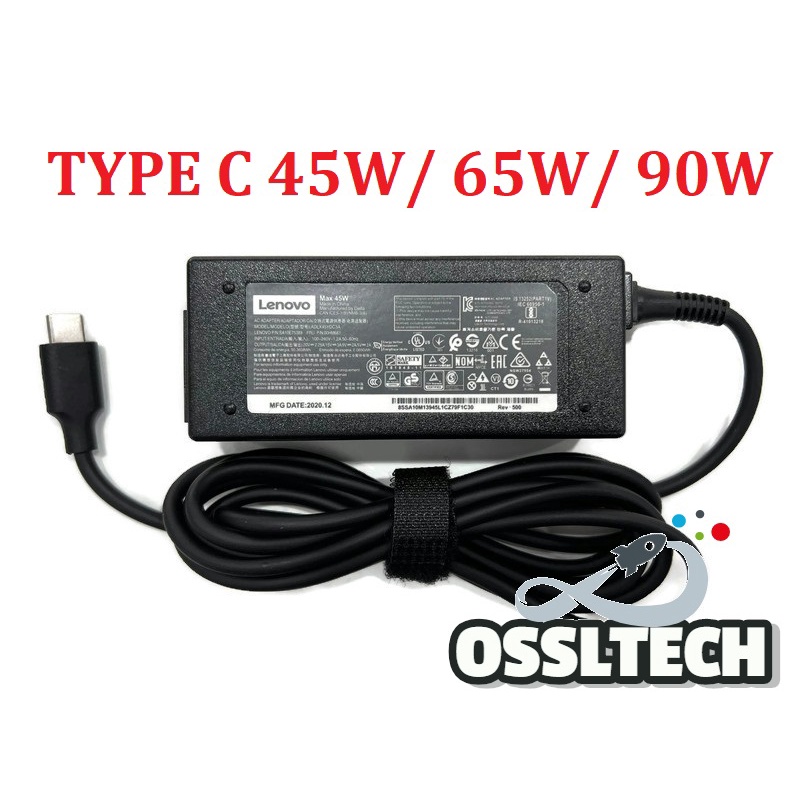 TYPE C 45W / 65W / 90W adapter for T480 T480s T580 X280 X380 E580 L380 ...