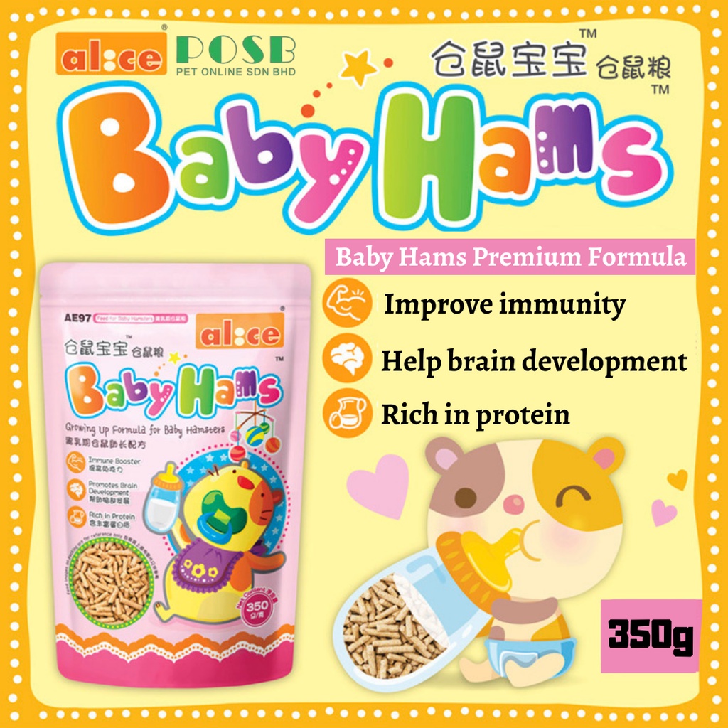 Alice Baby Hams Premium Formula for Baby Hamsters 350g / Makanan ...