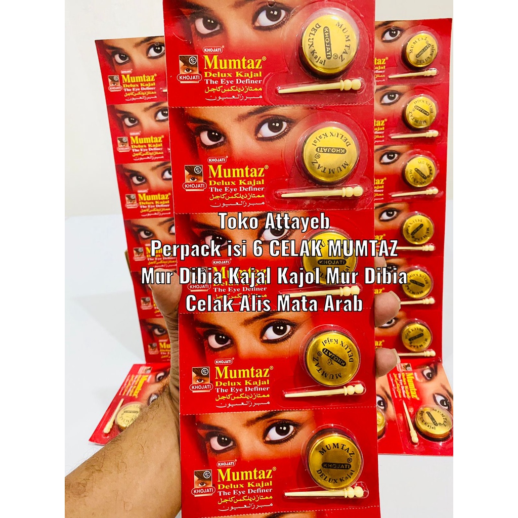 MATA 1 DOZEN 12 Celak MUMTAZ Nut Dibia Kajal Kajol Nut Dibia Eyeliner Arabic Eyebrows | Shopee ...
