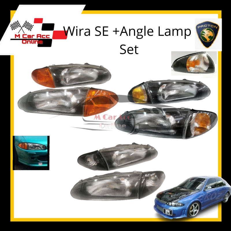Proton Wira Se 2003 Head Lamp and Signal Lamp Angle Lamp Black Orange ...