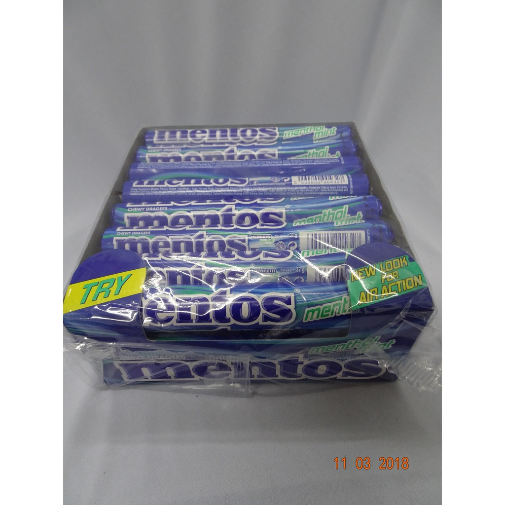 24 Pcs Mentos Menthol Mint Chewy Dragees Candy (LOCAL READY STOCKS ...