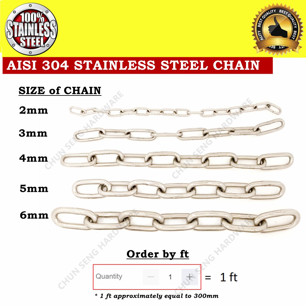Steel Chain Sizes