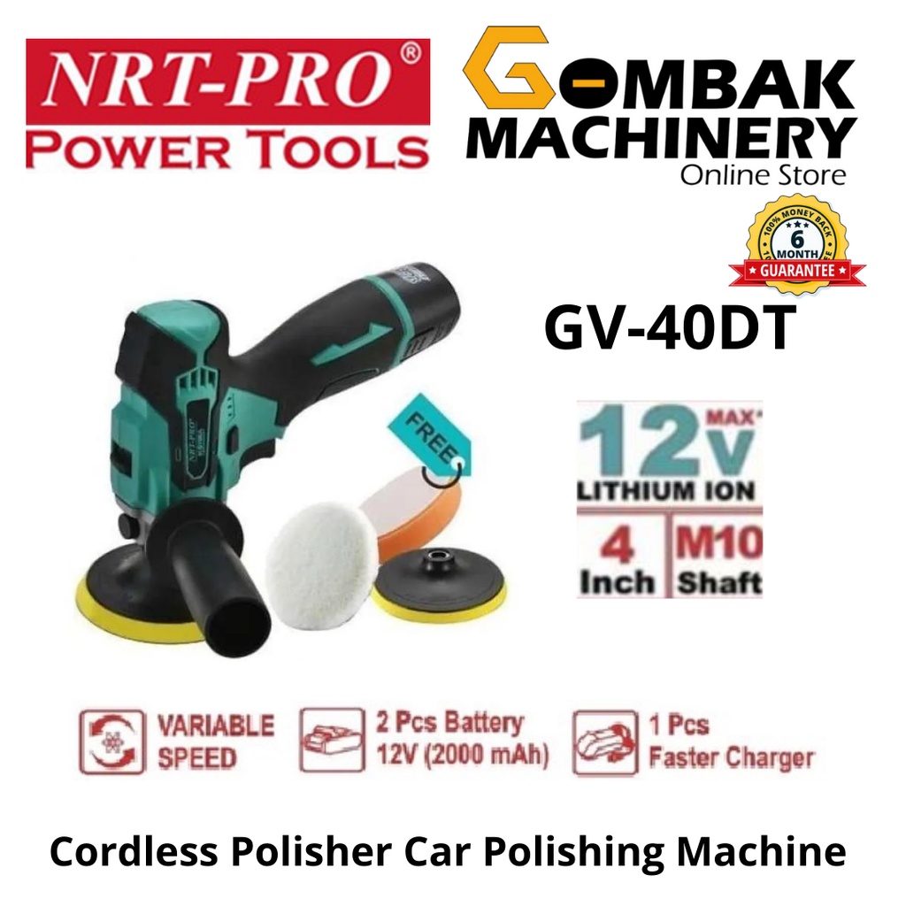 NRT PRO GV40C 12V Cordless Polisher 4" Car Polishing Machine -2 ...
