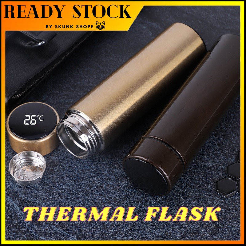 SS Vacuum Thermal Flask Smart Screen LED Temperature 500ML 1291 - Botol ...