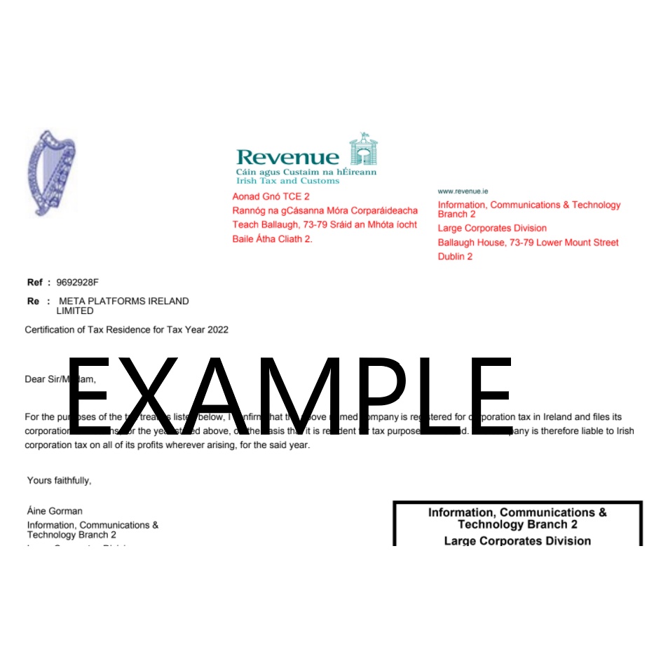 FACEBOOK(META) TAX RESIDENCE CERTIFICATION 2022 ROC (For Withholding ...