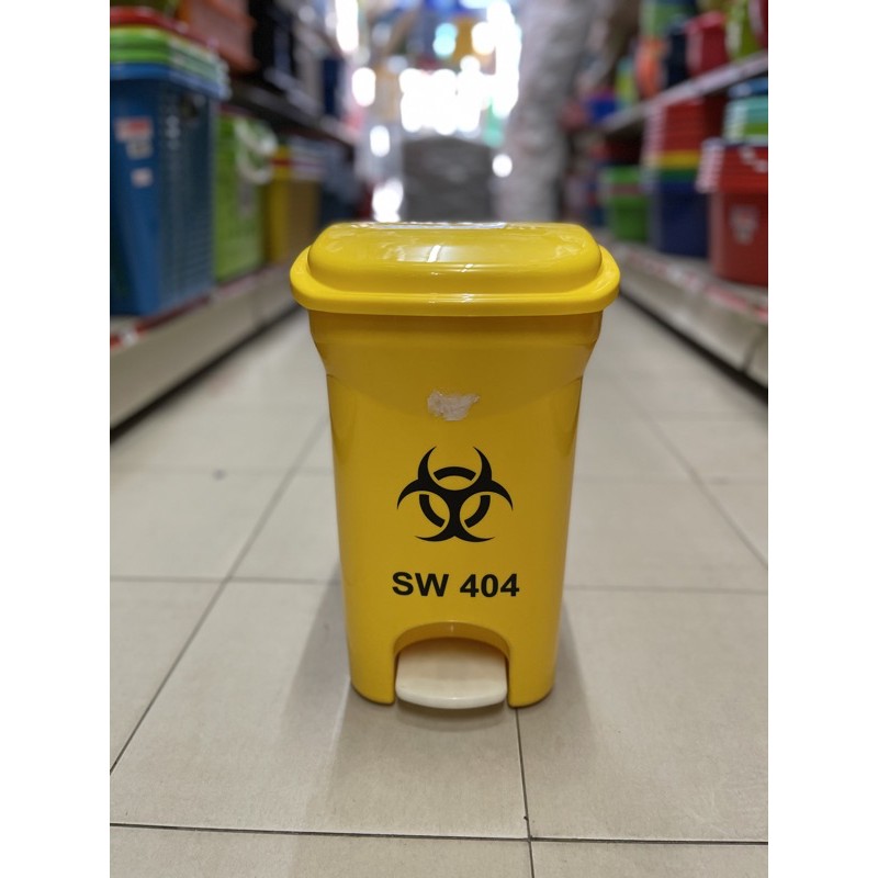10L/12L/18L Clinical Waste Bin With Step Pedal / Yellow Dustbin / Tong Sampah Klinik /Anti ...