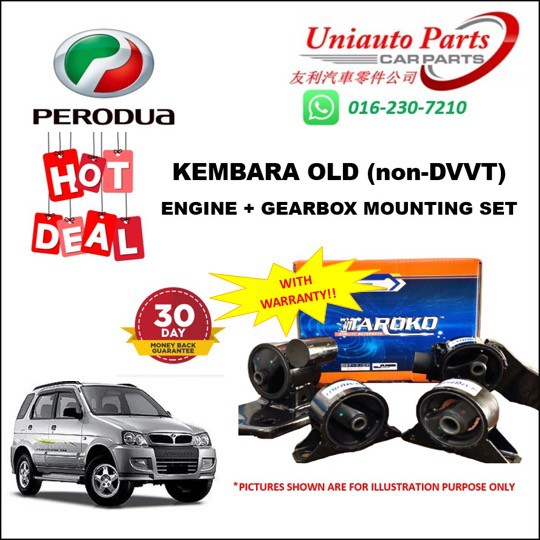 PERODUA KEMBARA OLD (non-DVVT) ENGINE + GEARBOX MOUNTING SET (3PCS ...