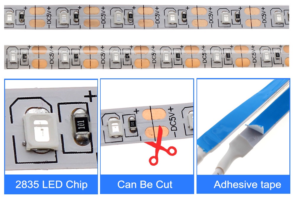 LED strip lights USB 2835 LED light strip SMD dc5v flexibele light tape ...