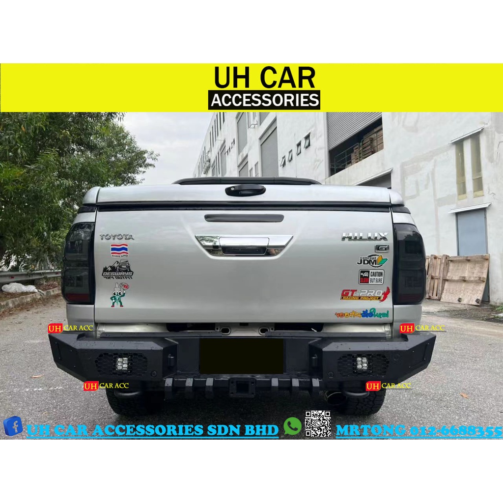 Toyota hilux vigo revo rocco rogue force tk steel rear bumper bull bar ...