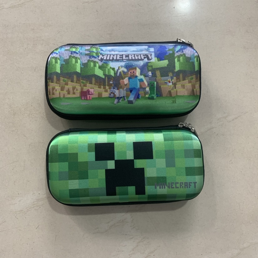 Minecraft Green Creeper Pencil Hard Case Wallet Children's Coin Bag ...