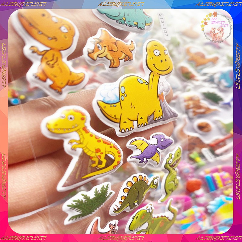 Kids 3D Stickers Bubble Cartoon Cute Stickers Kartun Sticker Stiker ...