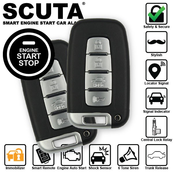 SCUTA UNIVERSAL PUSH START ENGINE AUTO PKE SYSTEM UPGRADE ALARM 400T ...