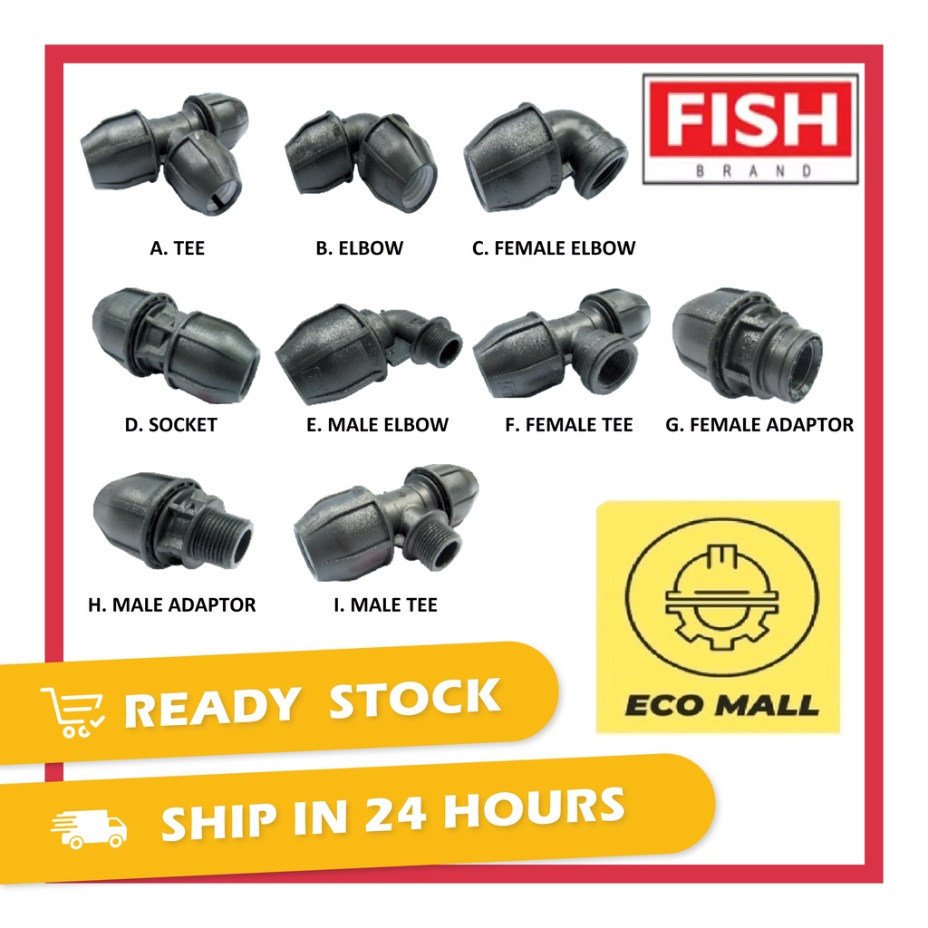 FISH 25mm Poly Compression Fittings Malaysia High Quality Durable ...
