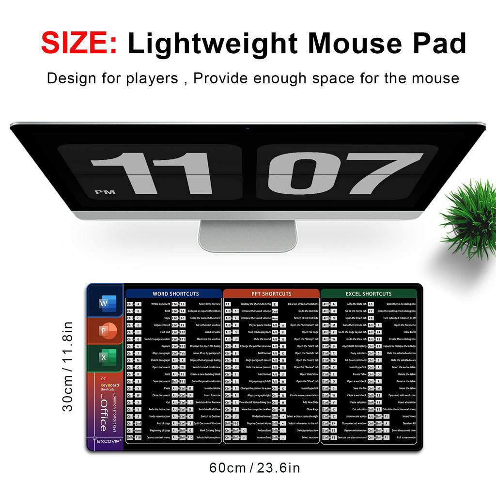 Excovip Mouse Pad English Shortcut Key English Large Size Soft ...