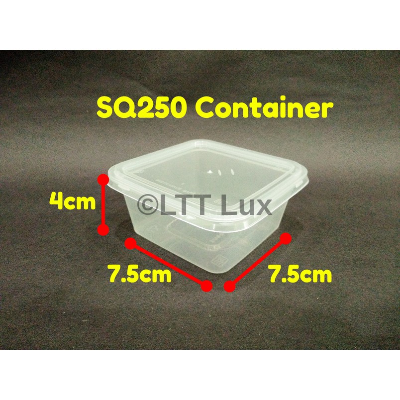 SQ250 Square Plastic Disposable Food Container (50pcs+-) | Shopee Malaysia