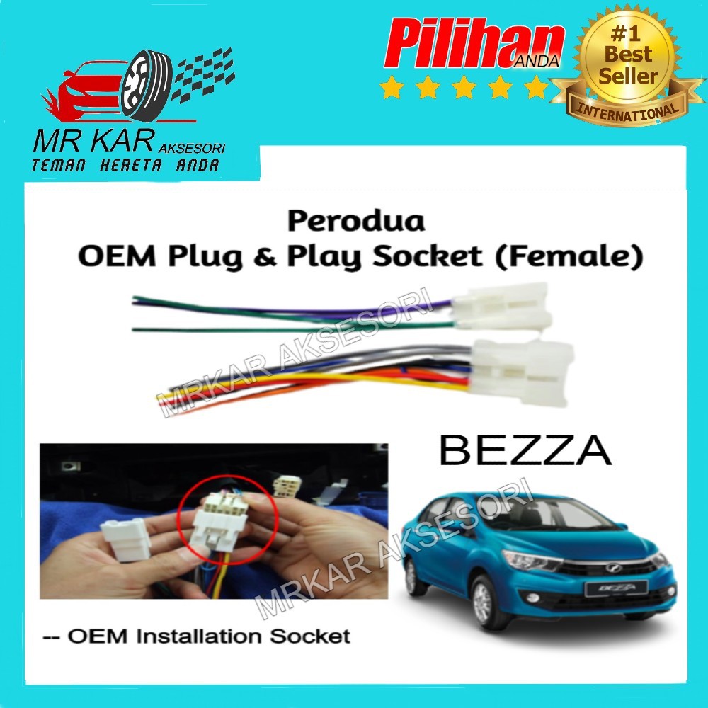 Perodua Bezza Plug and Play Socket OEM Cable Player Socket | Shopee ...