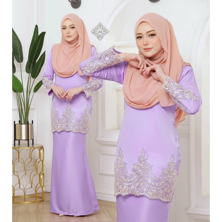 BAJU KURUNG MODEN LACE CANTIK BAJU RAYA 2025 LISA PLUS SIZE KURUNG LILAC PURPLE MINT GREEN PEACH ...
