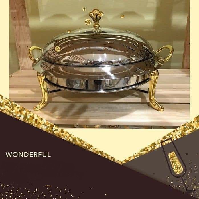 🌹READY STOCK🌹 28cm Stainless Steel Round Buffet Deluxe Set Silver Mix ...