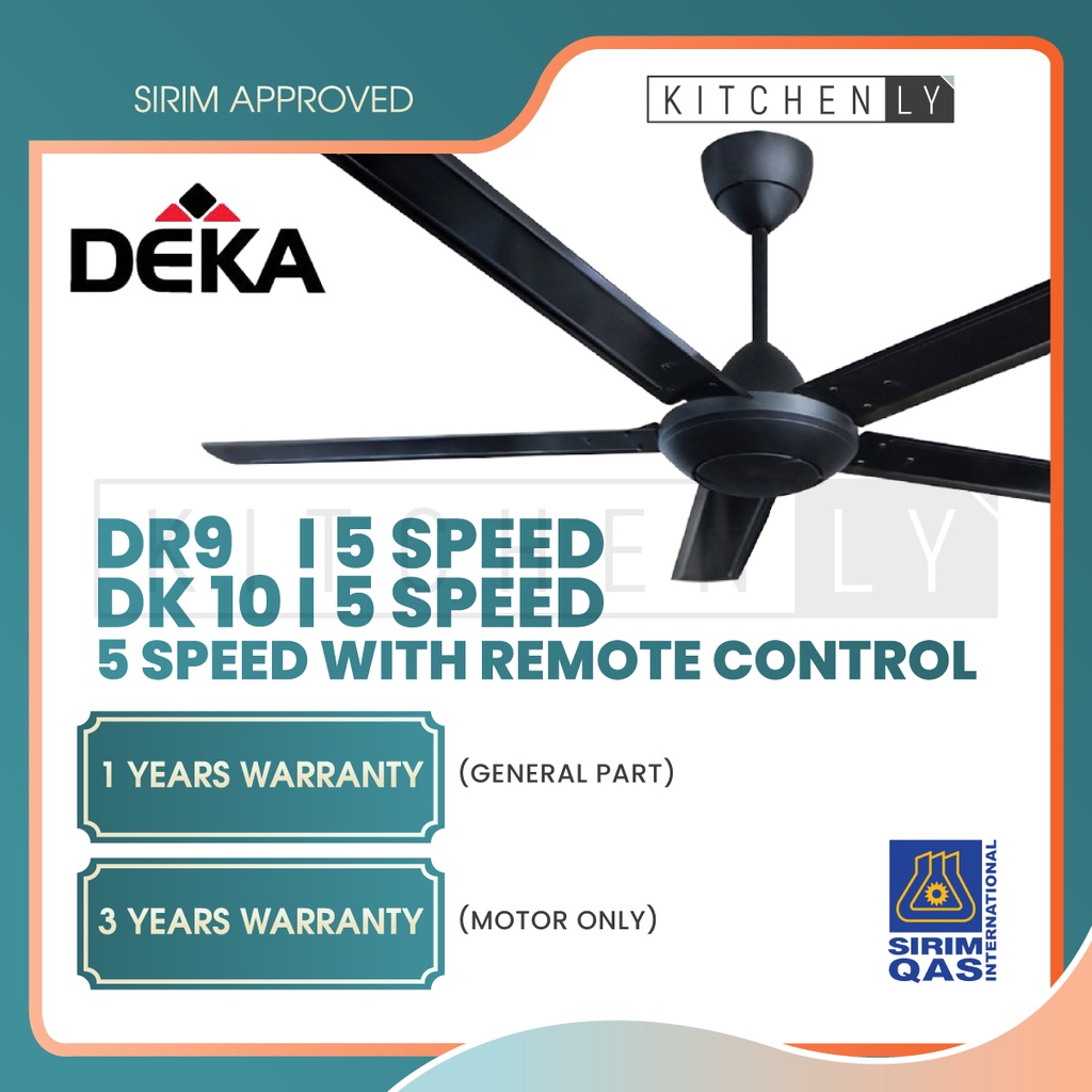 KLY_SIRIM DEKA Fan DR9 DK10 Ceiling Fan 3/5 Blades Motor Regulator ...