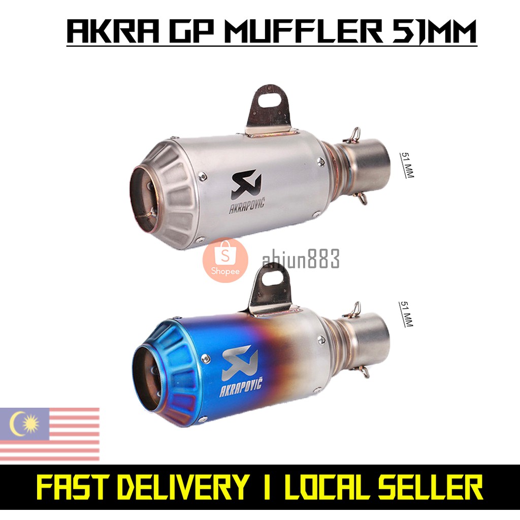 (MY) AKRA GP MUFFLER UNIVERSAL Exhaust R1 R25 MT09 KAWASAKI Z900 Z250 ...
