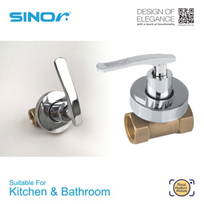 NEW DESIGN SINOR S-118 SOLID HANDLE CONCEALED STOPCOCK 3/4" BATHROOM ...