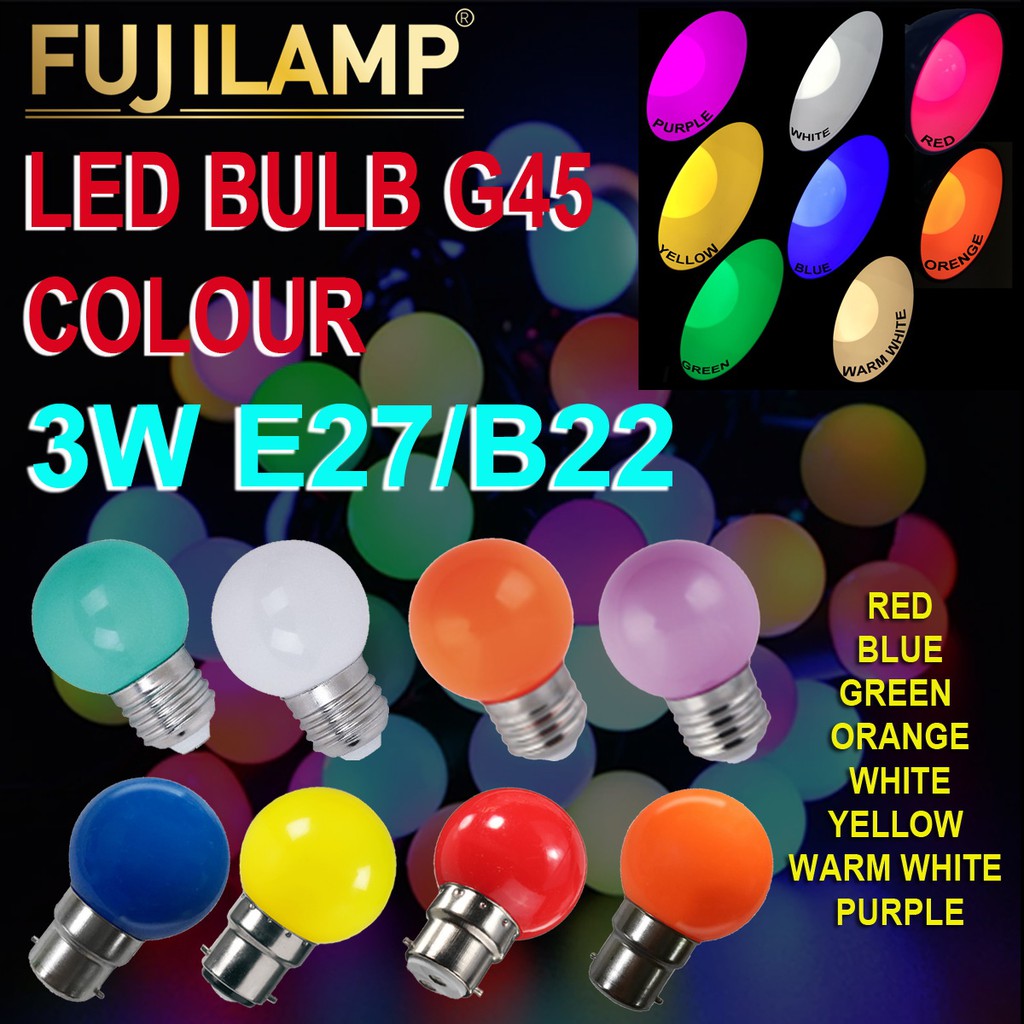 [Local Seller] led colour bulb ping pong bulb cute bulb 3.0W E27 B22D ...