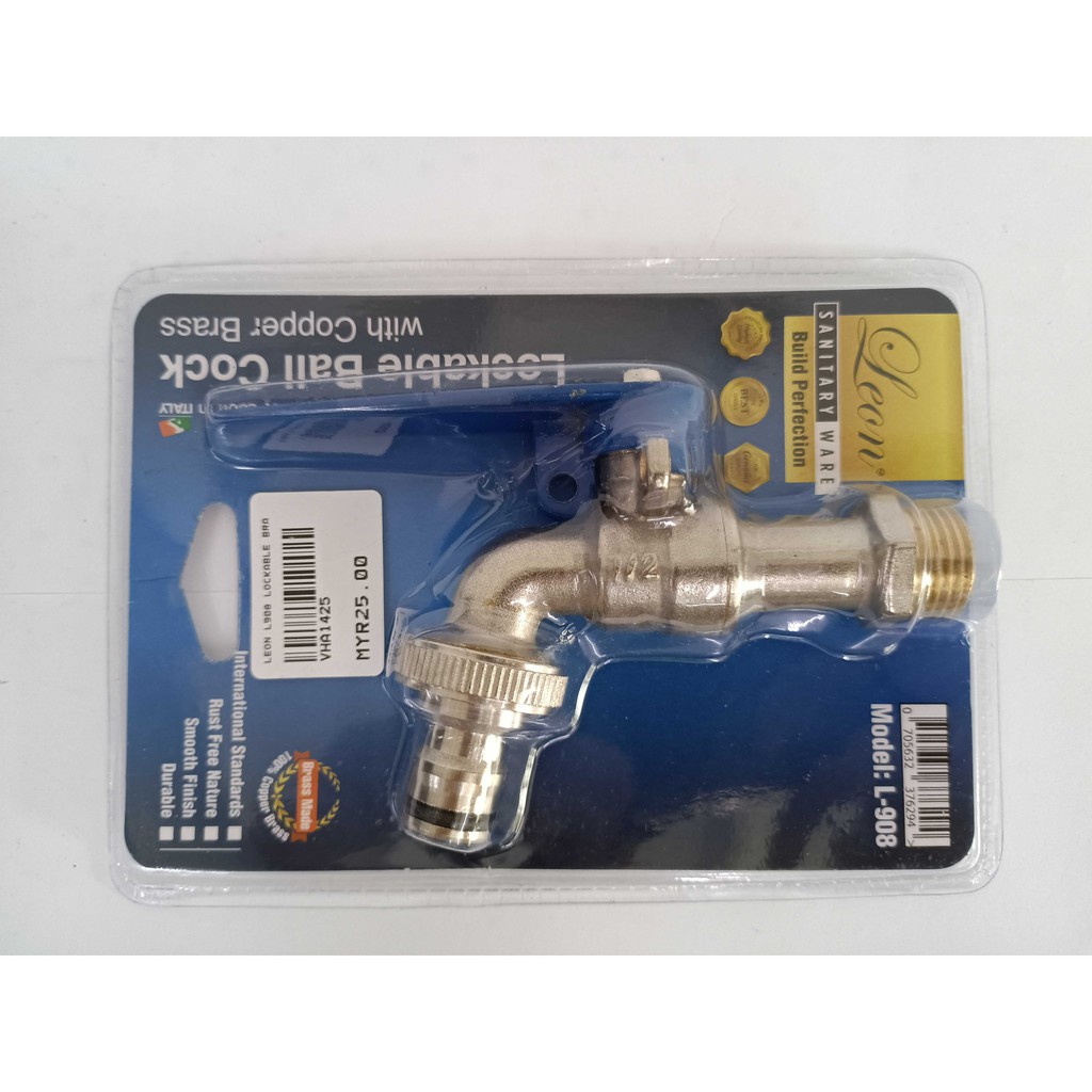 Leon Italy 1/2" ball valve Anti-rust plated lockable brass ball valve 1 ...
