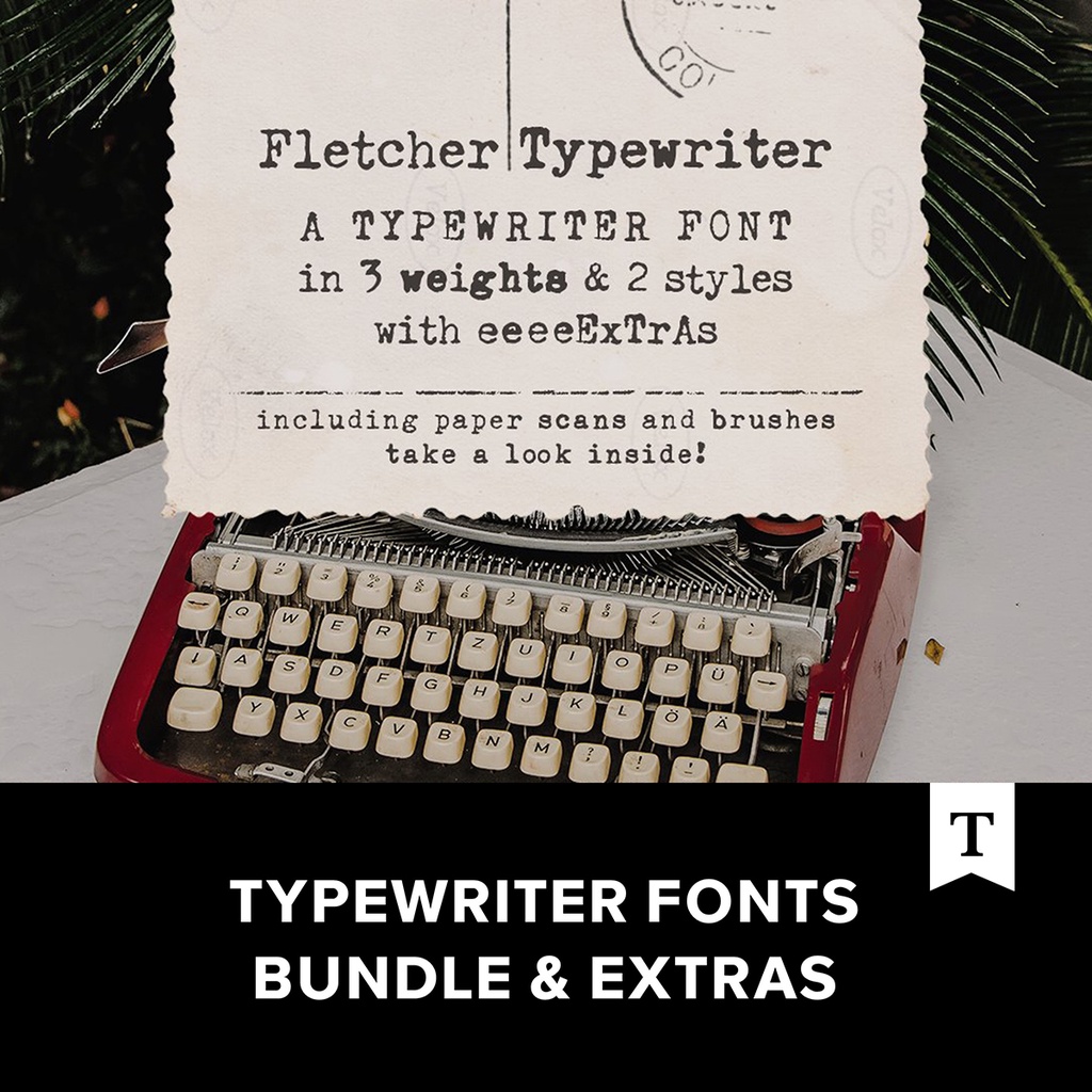 [Font] Retro Typewriter Effect Inkjet Serif English Font Retro Stamp ...