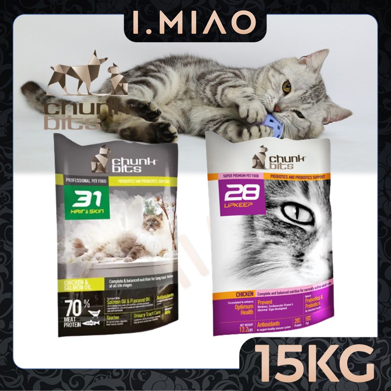 Chunk Bits Cat Dry Food 15kg (28 Up keep Chicken ,31 Hair & Skin ...
