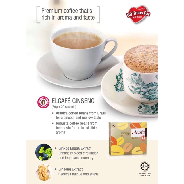 ELKEN Spirulina Cereal /Elcafe Ginseng /Chocolate with Malt /White Coffee | Shopee Malaysia