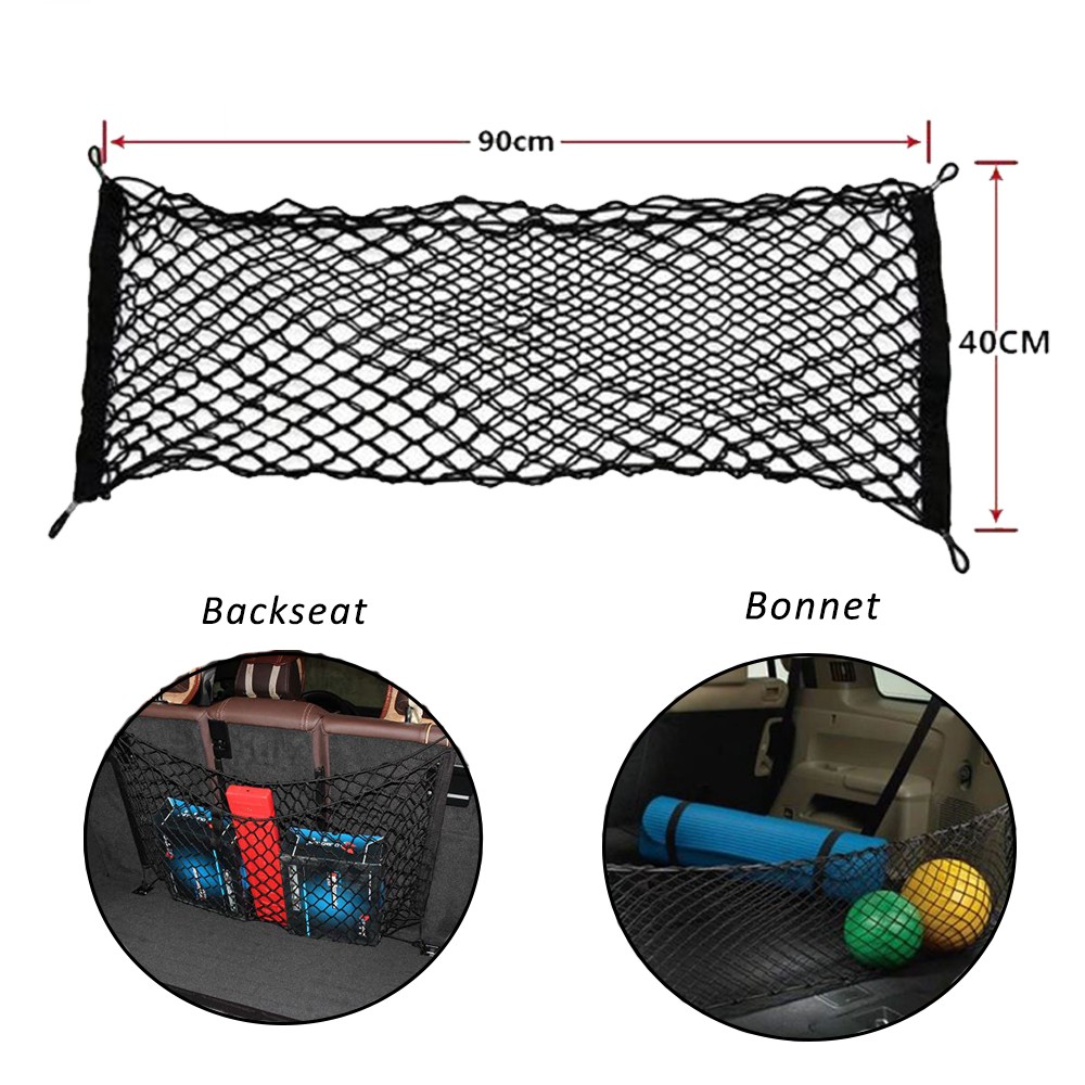Rear Bonnet Mesh Net Trunk Luggage Net Back Seat Car Double Layer Cargo ...