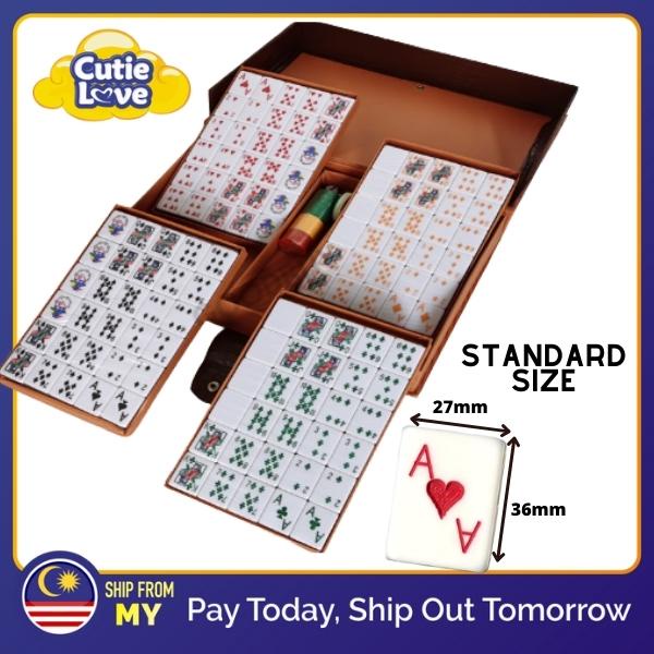 Mahjong Lami Poker Rummy Full Set White With Pvc Hand Carry Case(Ready ...