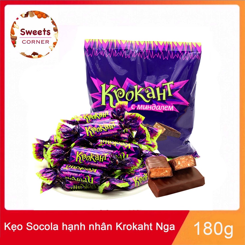 Krokaht Russian Almond Chocolate Candy purple pack 180g, 500g | Shopee ...