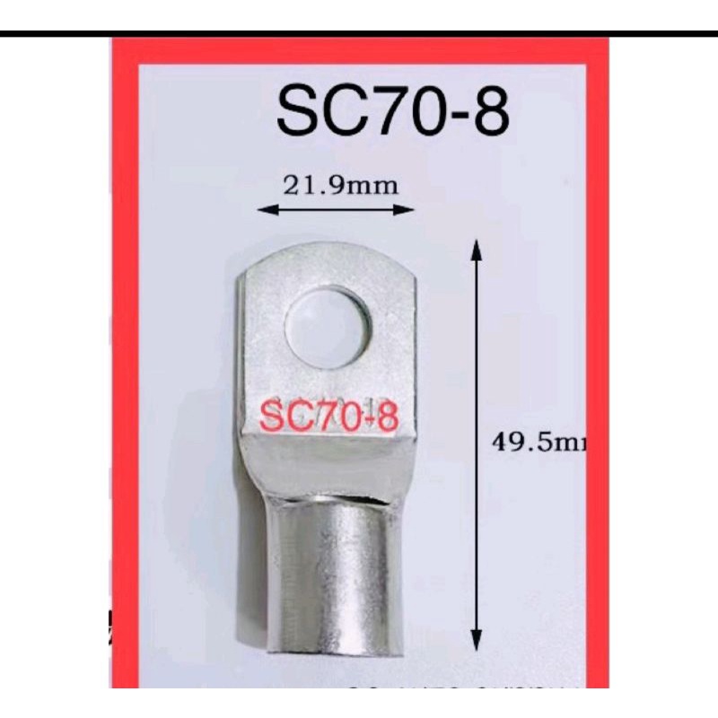 Cable Lug SC Series Tinned Copper Cable Lug Wire Connector Battery Terminal Battery Cable SC70 ...