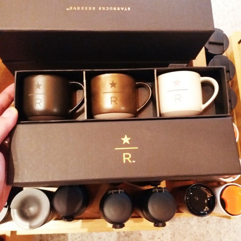 ORIGINAL Starbucks Reserve Tri Color Set Of Three Demitasse Demi 3oz ...