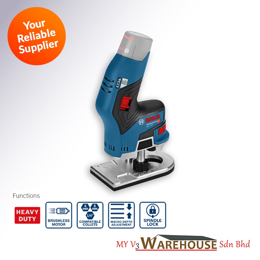 BOSCH Cordless Palm Router GKF 12V-8 SOLO (without Battery and Charger ...