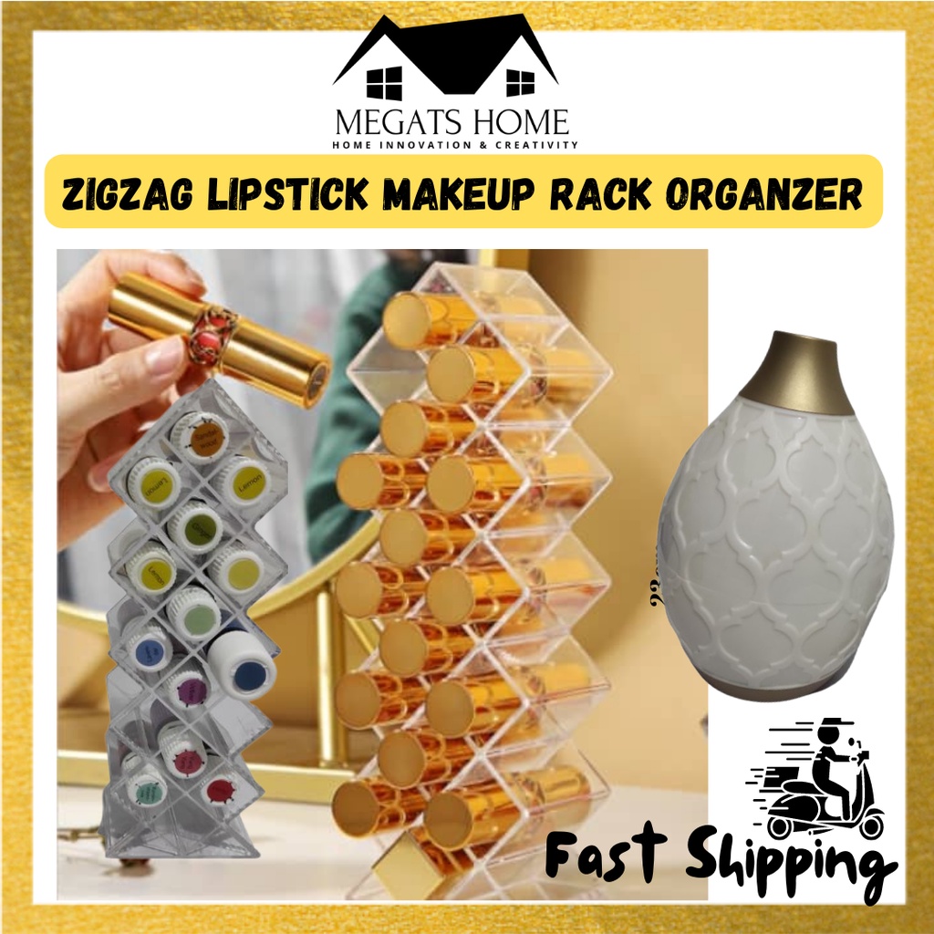 MH High Quality Arcylic Zig Zag Rack Organizer Rak Transparent for essential oil make up rack ...