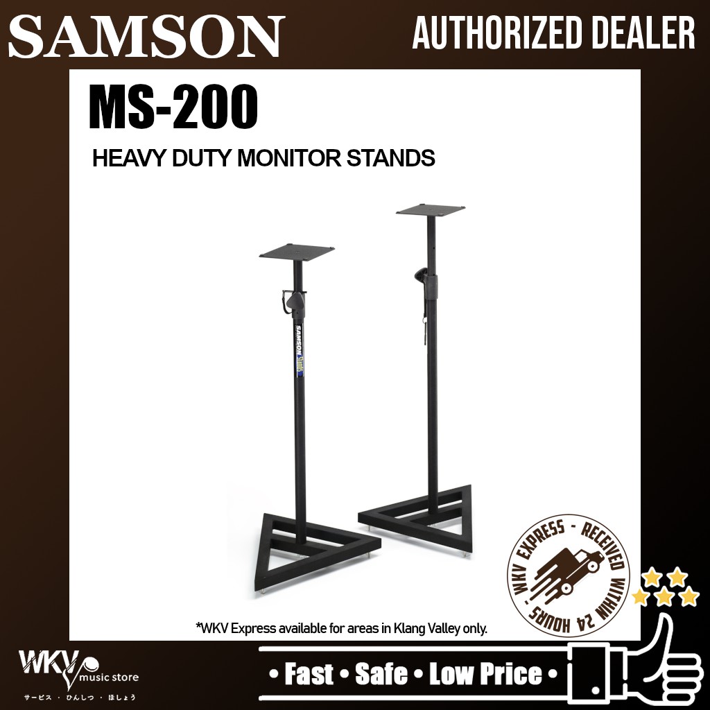 Samson MS200 Heavy Duty Studio Monitor Stands - Pair (MS-200) | Shopee ...